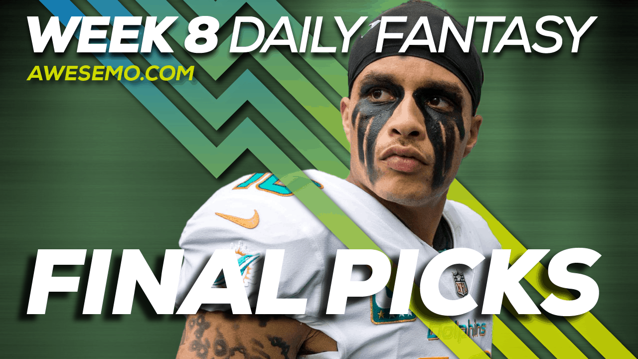 Nfl Dfs Picks Week 8 Draftkings Fanduel Nfl Fantasy Deeper Dive