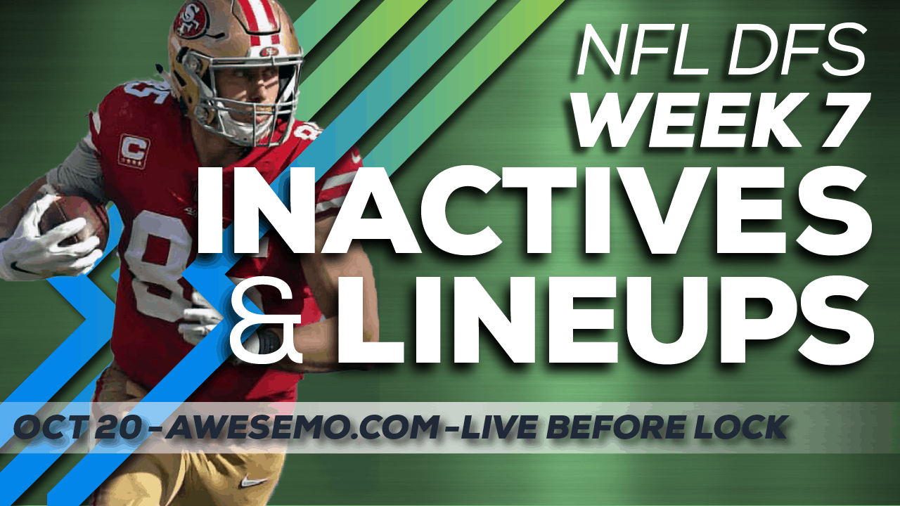 Nfl Dfs Picks Nfl Week 7 Sunday Slate Live Before Lock Draftkings